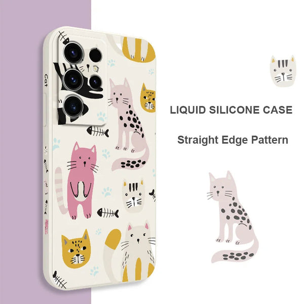 Cartoon Cat Phone Case For Samsung Galaxy – poomelo
