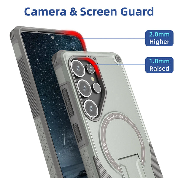 Invisible Bracket Shockproof Magnetic Armor Case For Samsung – poomelo