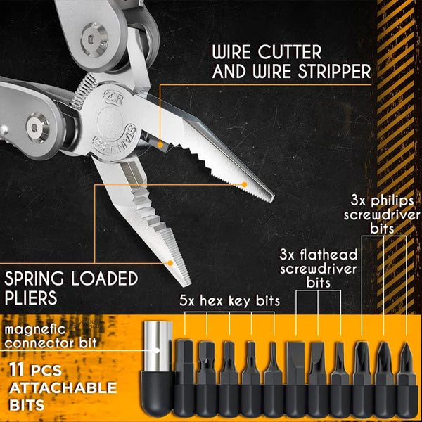 Portable Pocket Multitool 420 Stainless Steel Multitool Pliers Knife ...