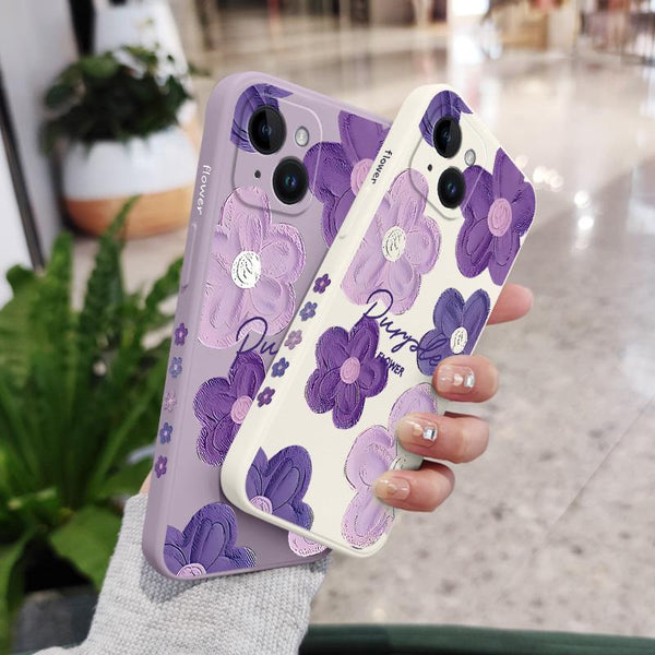 Purple Flower Phone Case For iPhone – poomelo